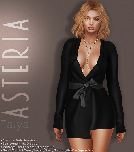 Second Life Marketplace - Asteria"Talya"Dress/Body Jewelry DEMO